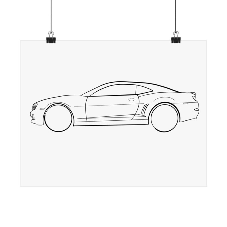 5th Gen Camaro Outline Poster, Muscle Car Garage Art - Etsy