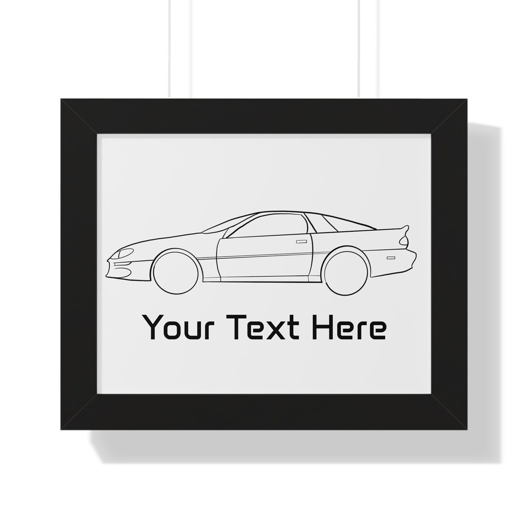 Personalized 4th Gen Camaro Outline Poster, Muscle Car Garage Art - Etsy