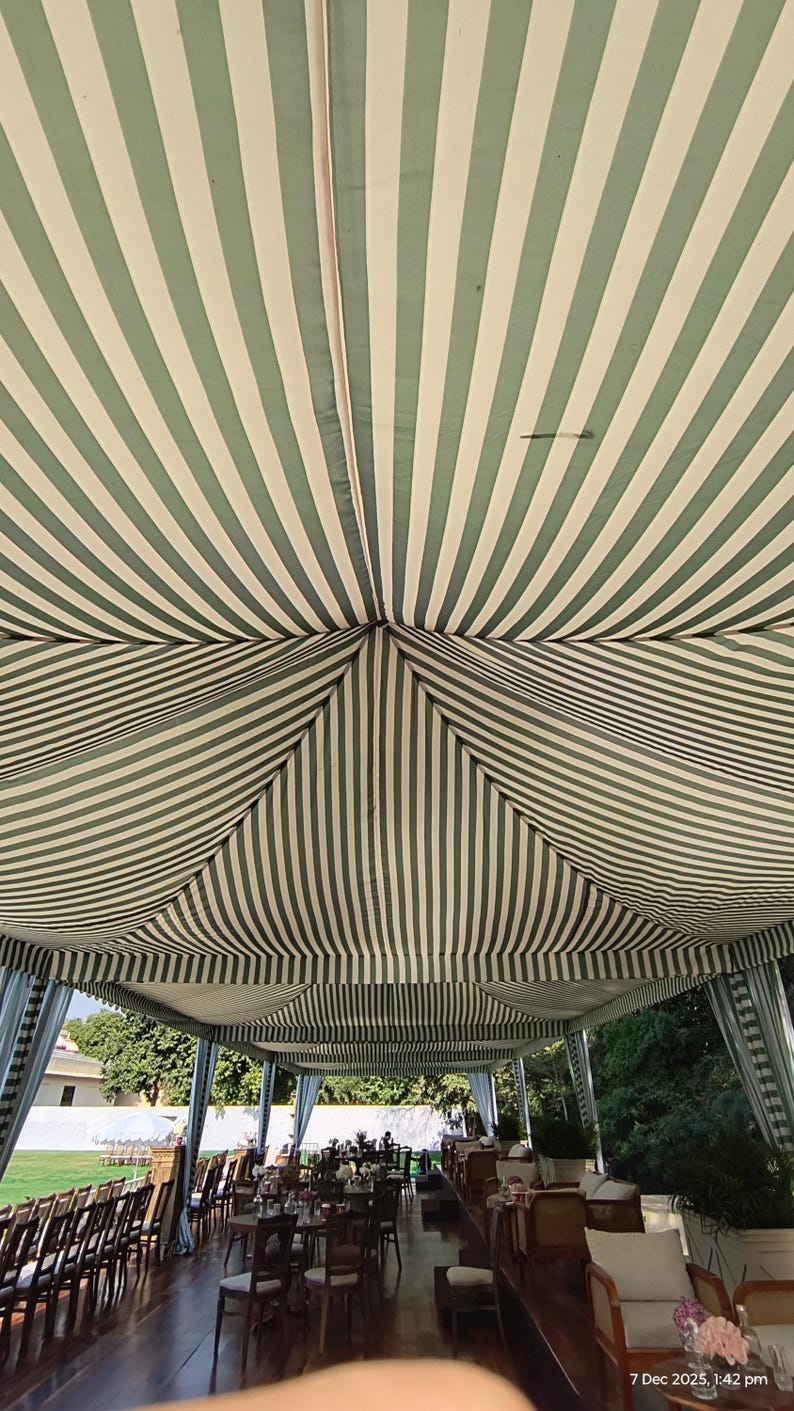 Striped Mughal Tent Indian Wedding Luxury Outdoor Event Canopy | 6mx6m ...