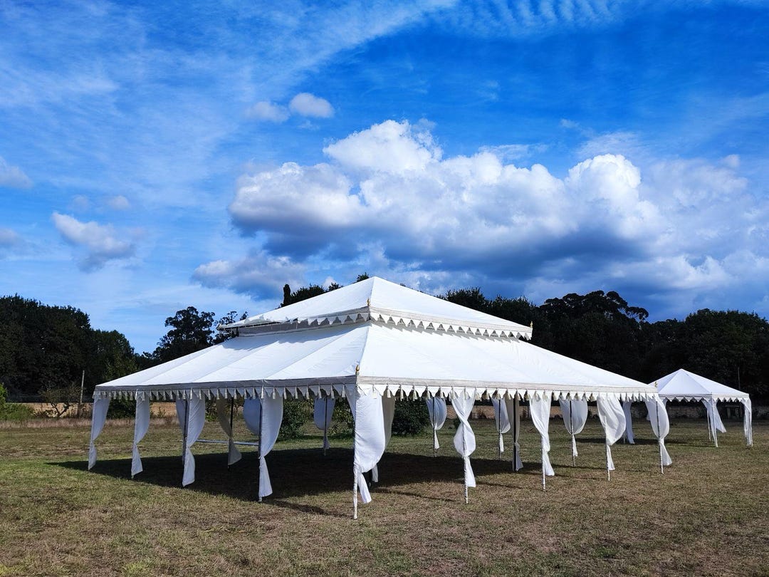 Luxury Canvas Wedding Tent, White Mughal Style, 40ft - Etsy