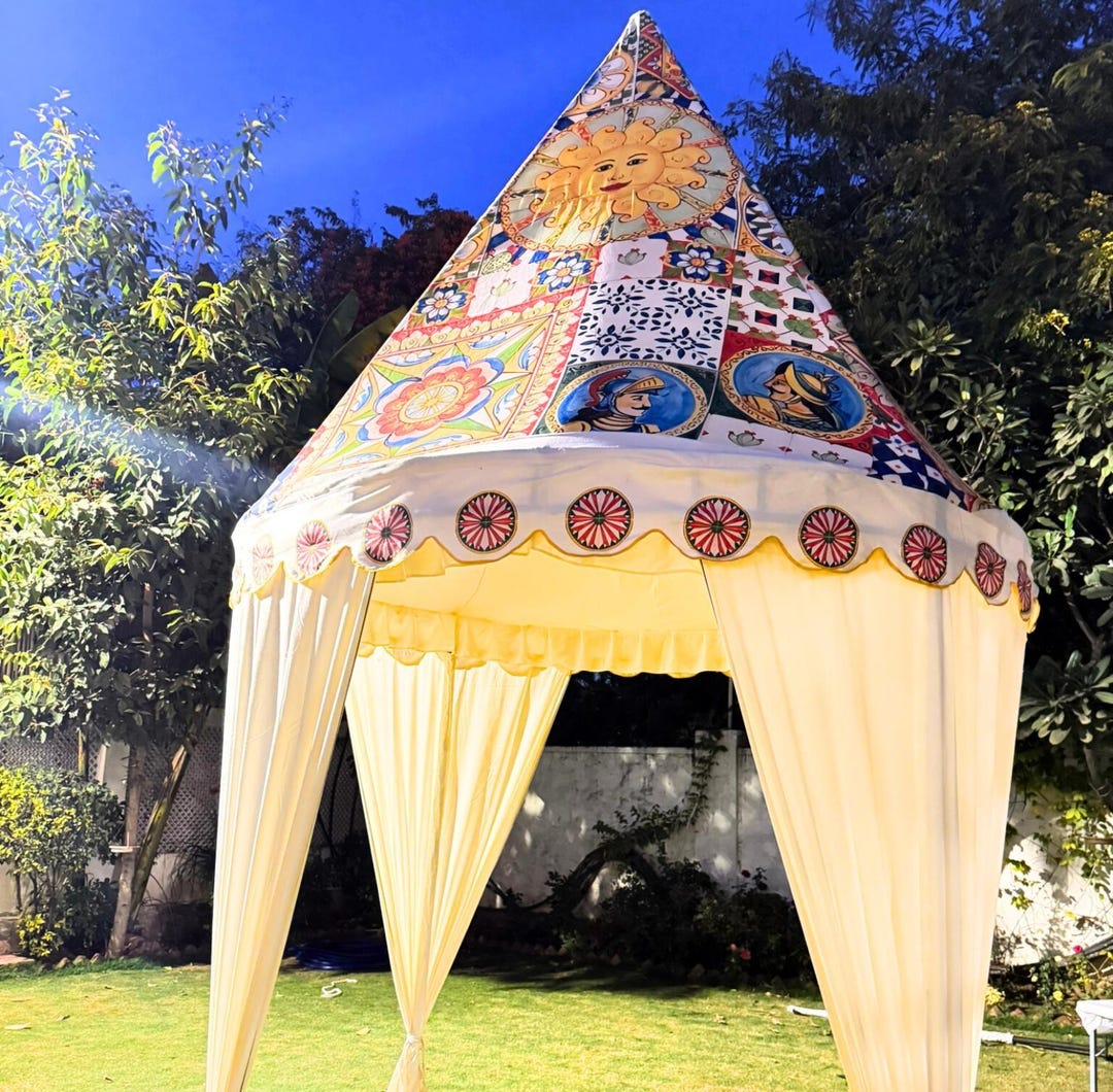 Handcrafted Mughal Art Garden Canopy Tent – Luxury Outdoor Gazebo for ...