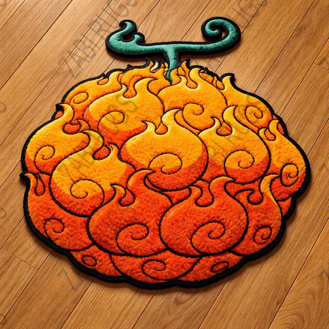 Devil Fruit Hand Tufted Rug | 3d Custom Rug | Mera Mera No Mi | One ...