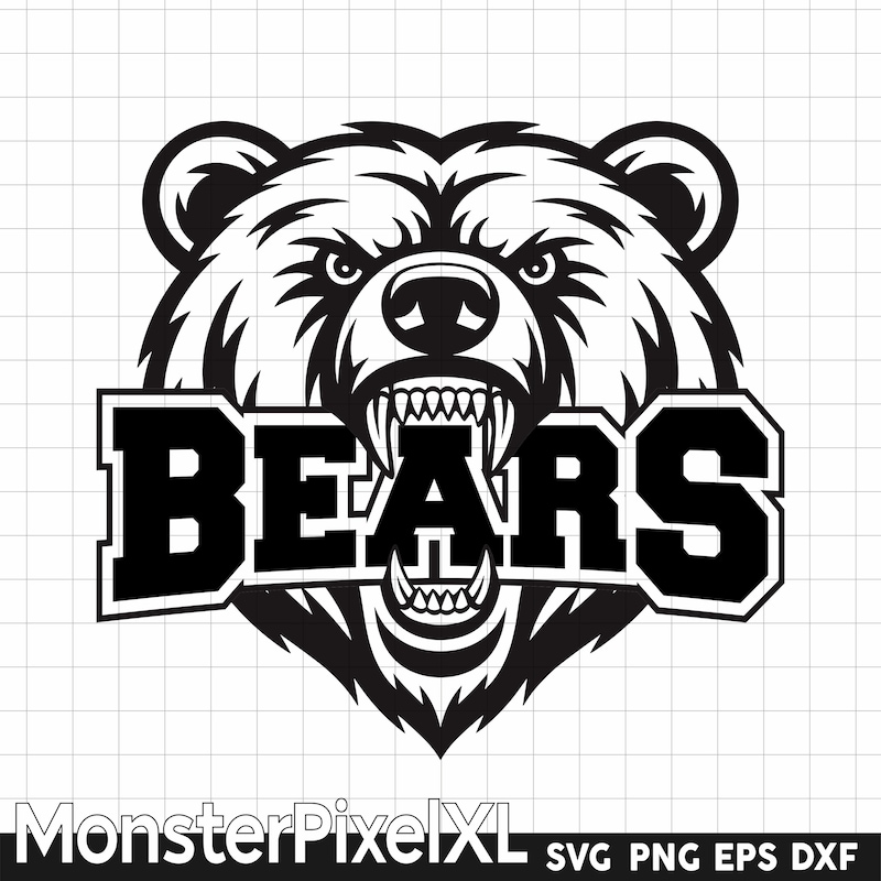 Chicago Bear Face Svg - Etsy