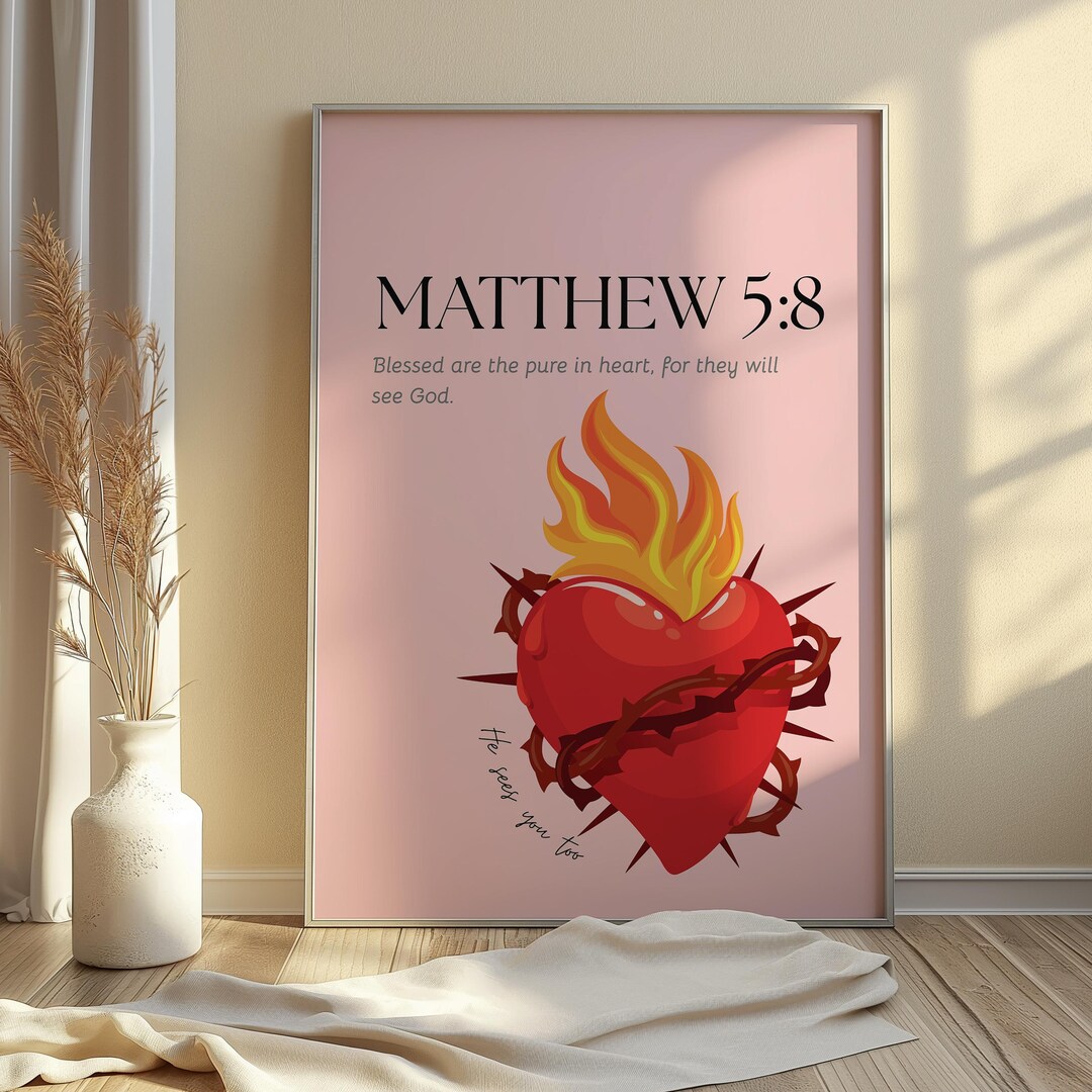 Matthew 5:8 Blessed Are the Pure in Heart Scripture Wall Art ...