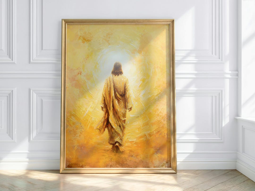 Jesus Walking Into Light Wall Art | Christian Printable | Divine Light ...