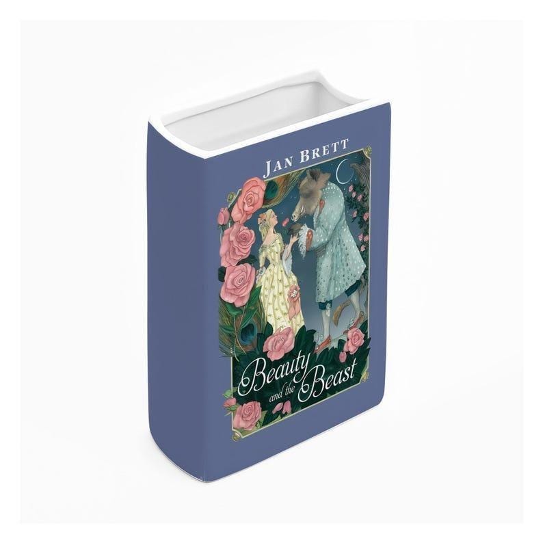 Beauty and the Beast Ceramic Book Vase | Enchanted Rose Bookish Decor ...