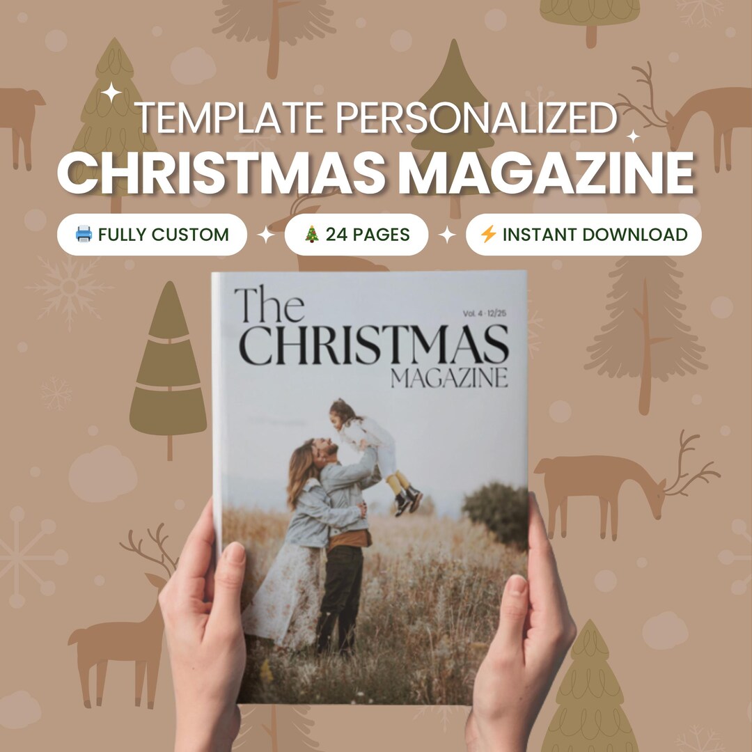 Editable Family Canva Christmas Magazine Template – Personalized ...