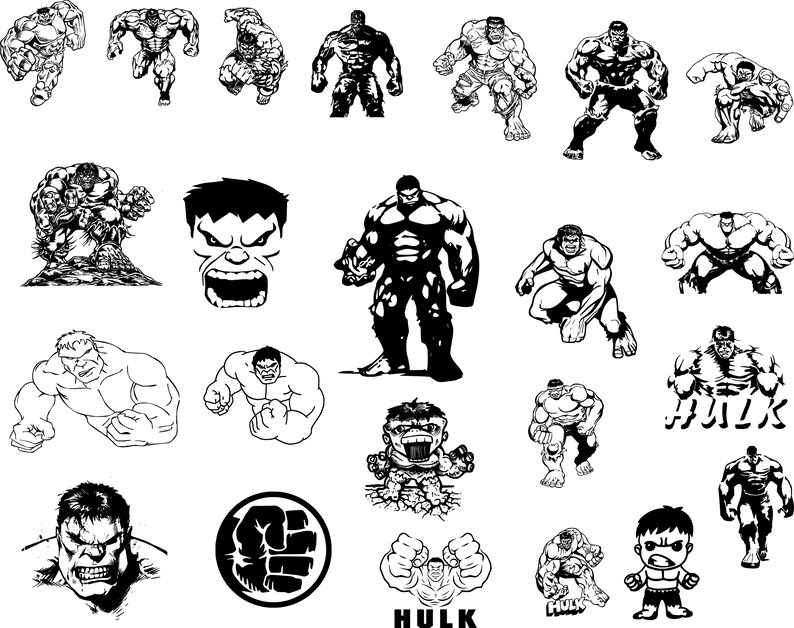 Hulk SVG Bundle | 23 Files – Strong Hero Poses & Smash Designs | PNG ...