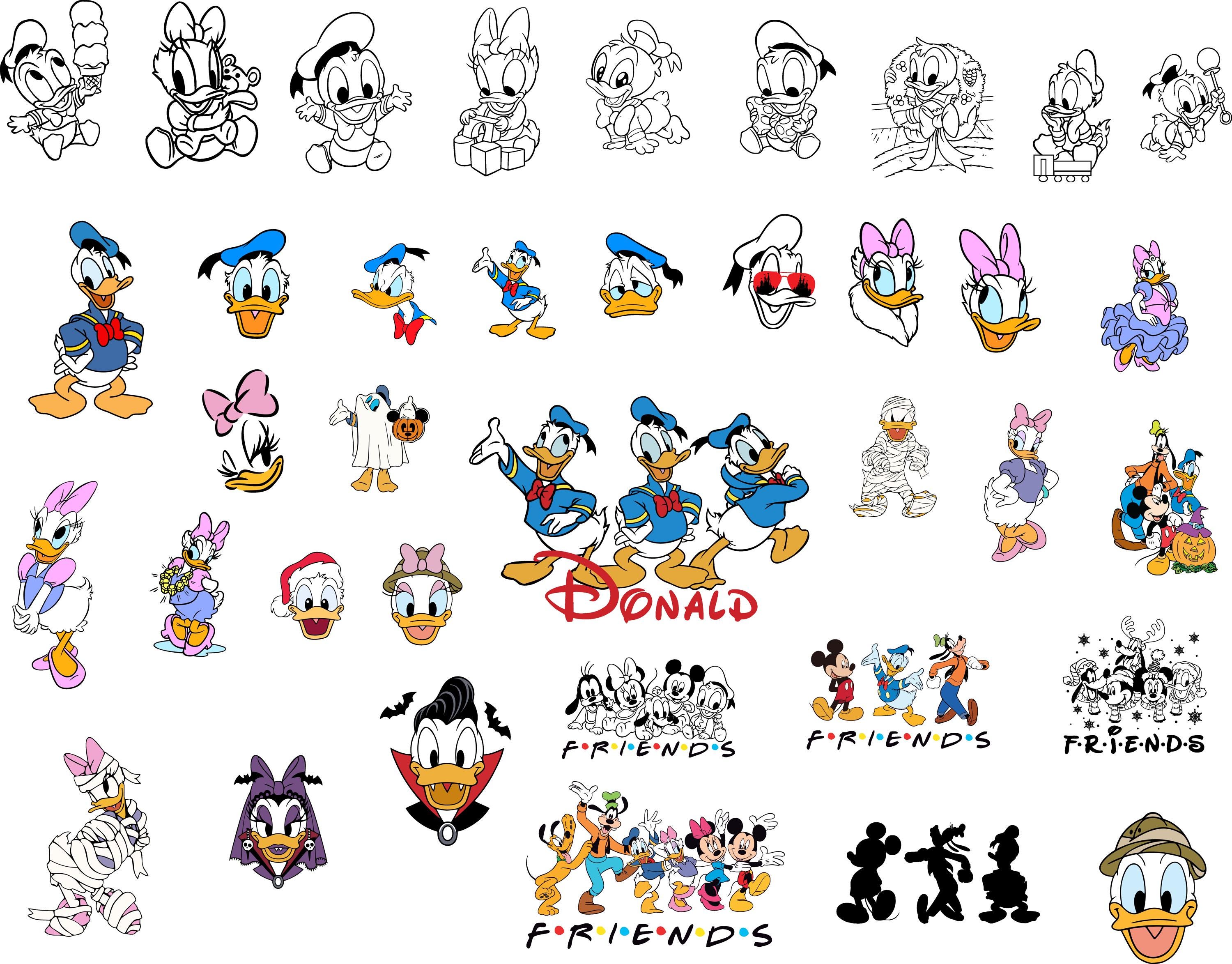 Donald Duck SVG Bundle | 37 Files – Classic Cartoon Characters & Fun ...
