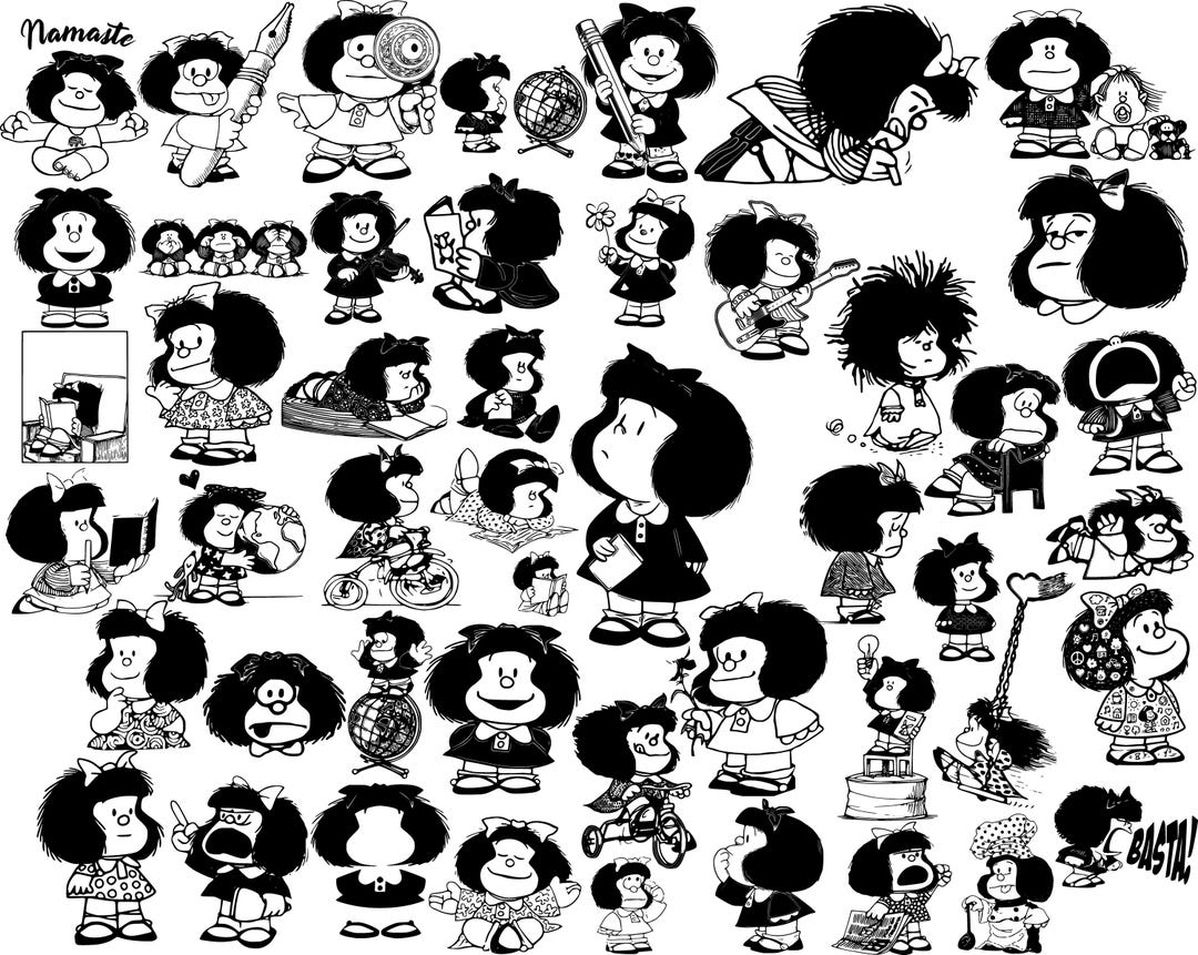 Paquete SVG de Mafalda / 48 archivos: personajes clásicos de cómic ...