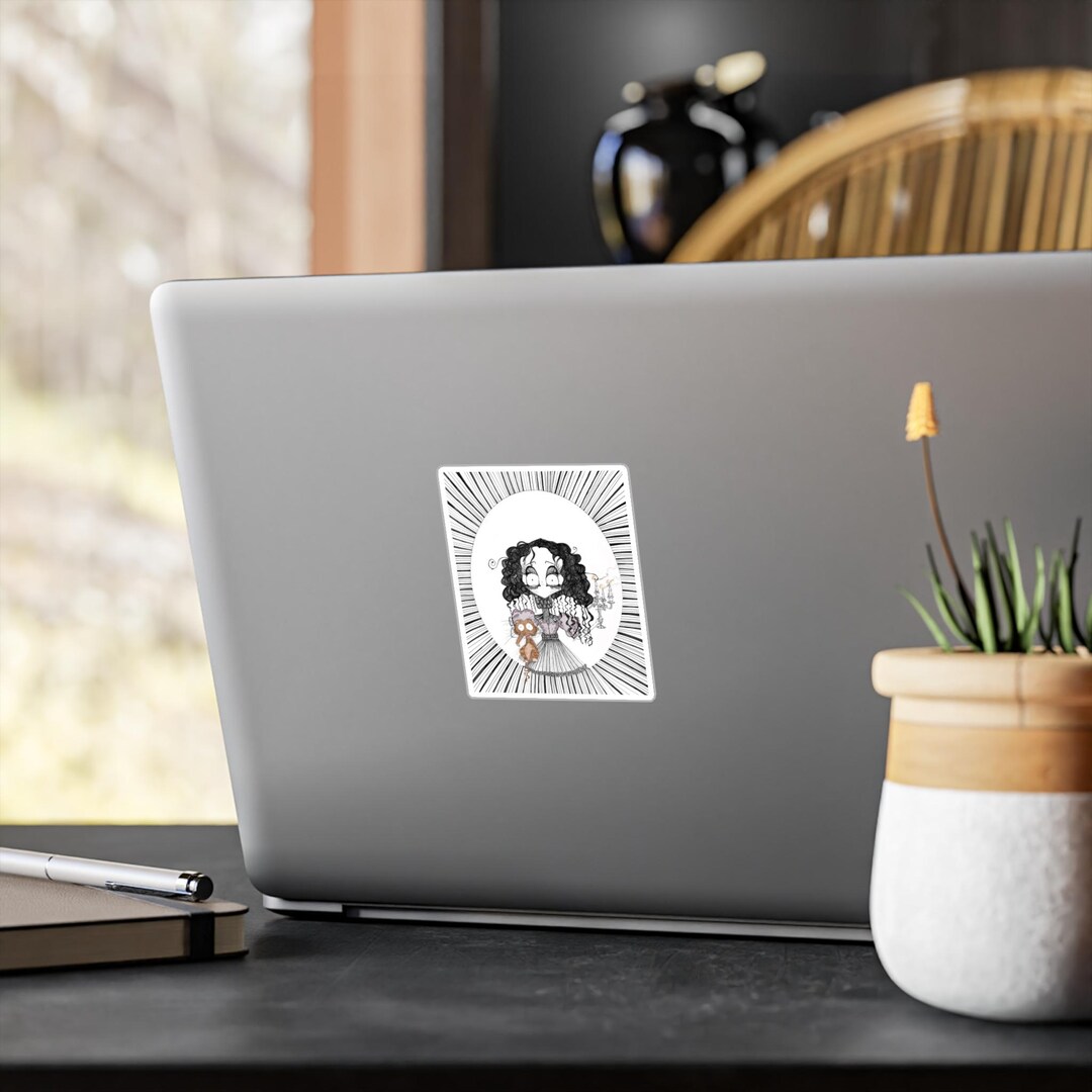 Tim Burton-inspired Gothic Vinyl Decal, Hand-drawn | Halloween Decor ...