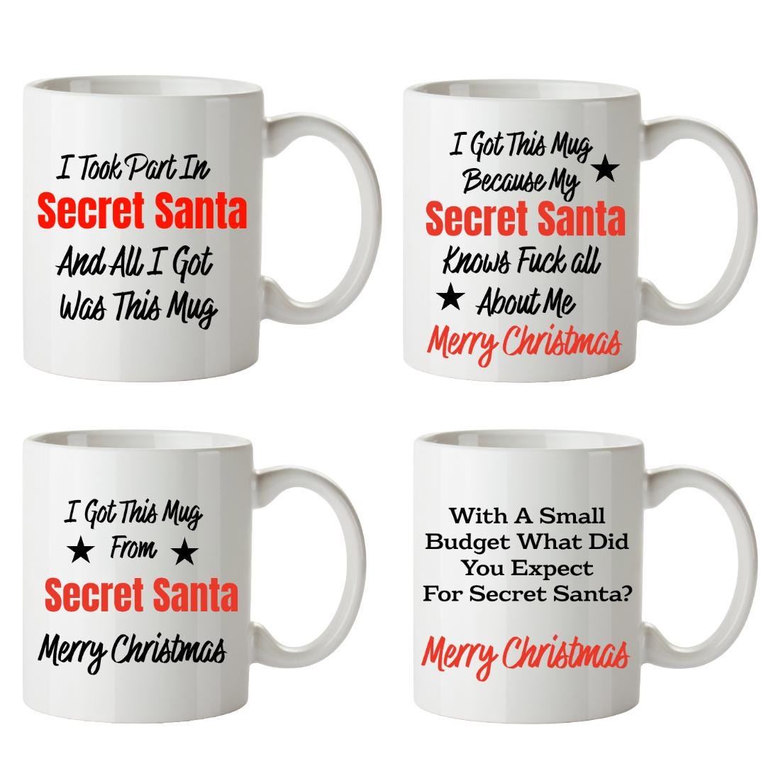 Secret Santa Design Funny 11oz Mug Office Friends Co-workers - Etsy UK