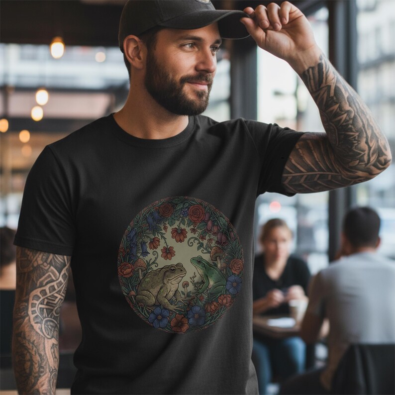 Toad and a Frog in Flowers Cotton Tshirt - Etsy