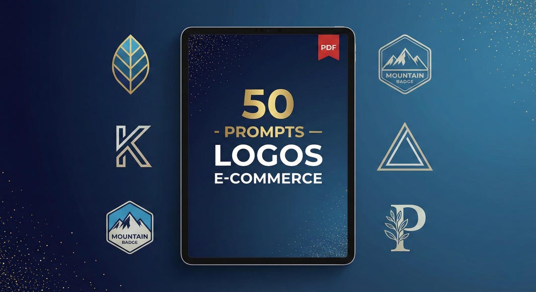 50 Minimalist E-commerce AI Prompt Logos | Gemini Midjourney DALL-E ...