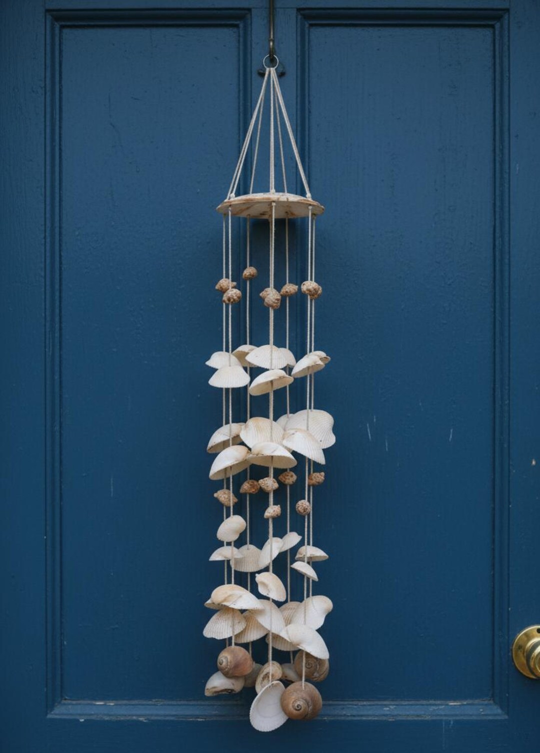 Handcrafted Natural Seashell Wind Chime: Boho Style Clam Shell Home ...