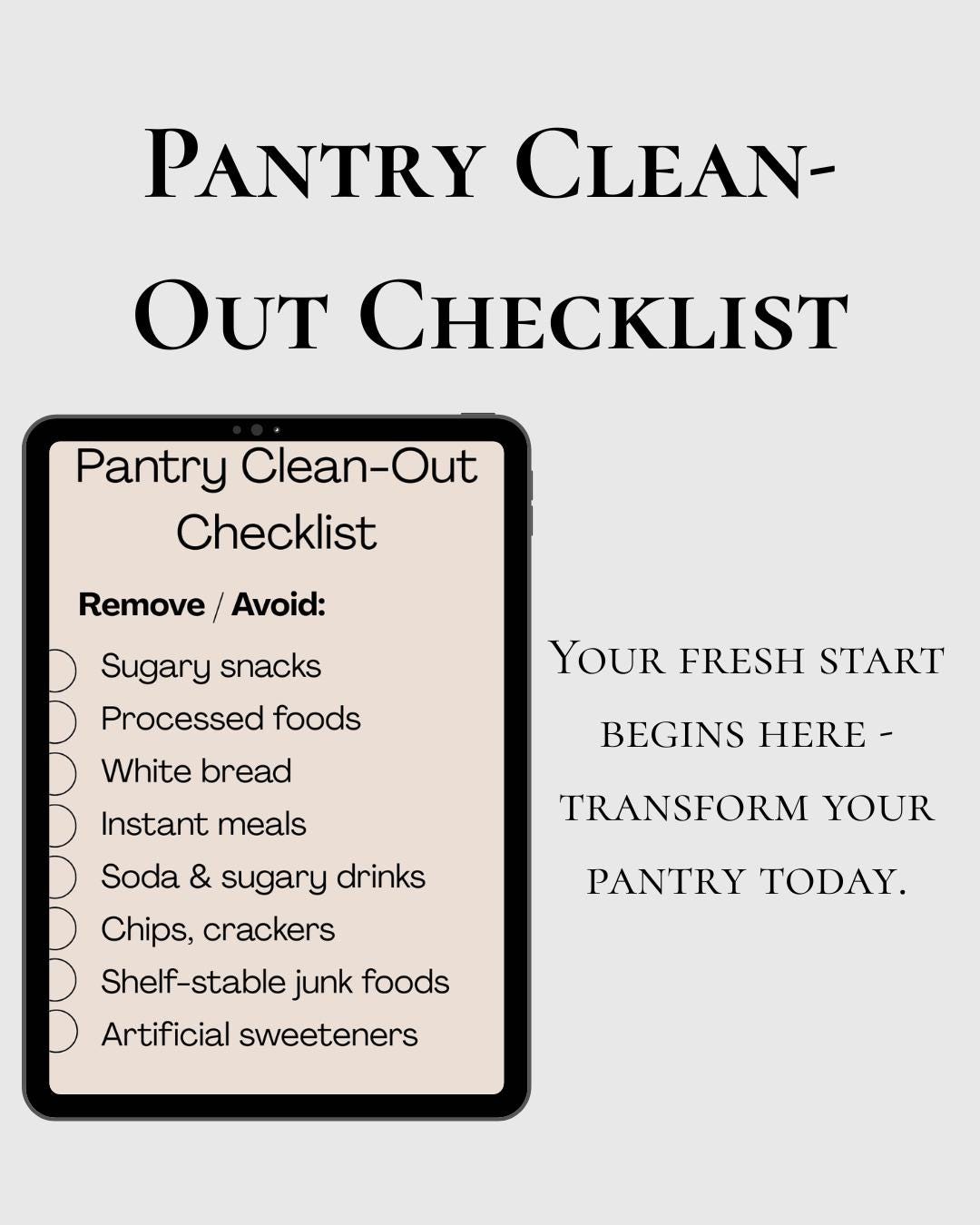 Pantry Clean-out Checklist, Minimalist Kitchen Declutter (PDF) - Etsy