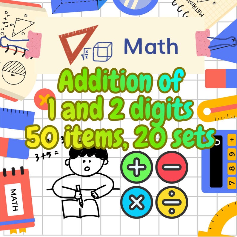 Addition Drills Worksheet W/ Answer Key, Single & Double Digit, Numbers ...