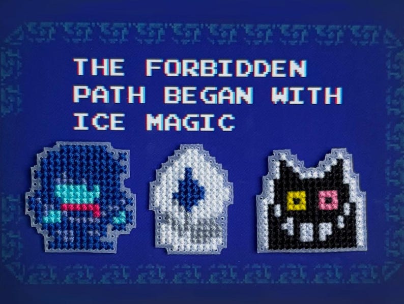 DELTARUNE - TV Time: the Legend of Tenna --- Pixel Art Cross-stitch Pin ...