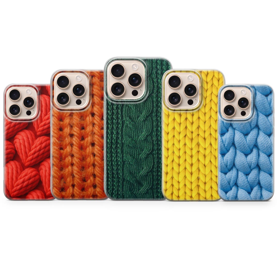 Cozy Phone Case Color Knit Cover for iPhone 17 Pro Max, 17e, 15, 14, 13 ...