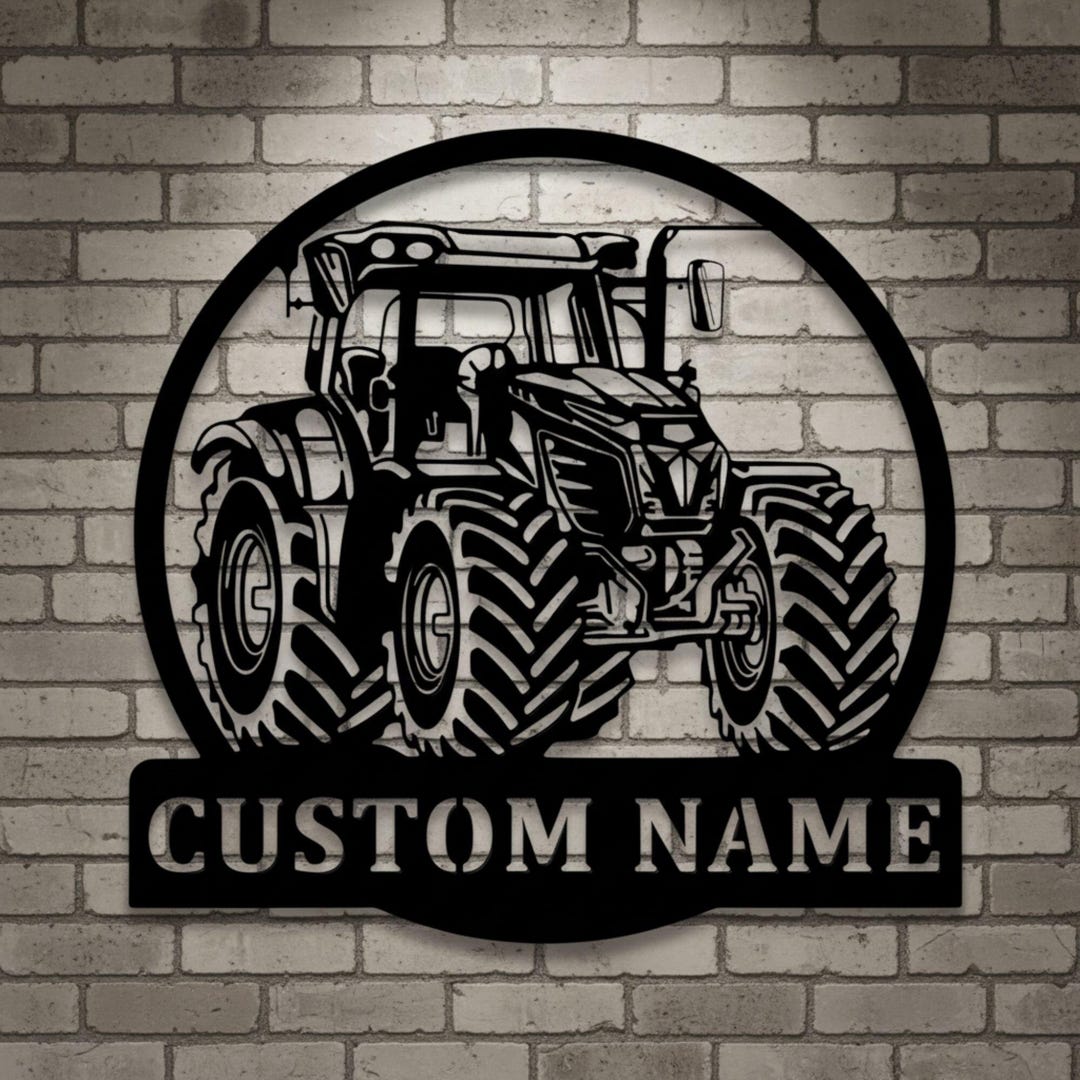 Custom Tractor Metal Sign – Personalized Farm Wall Decor, Modern ...