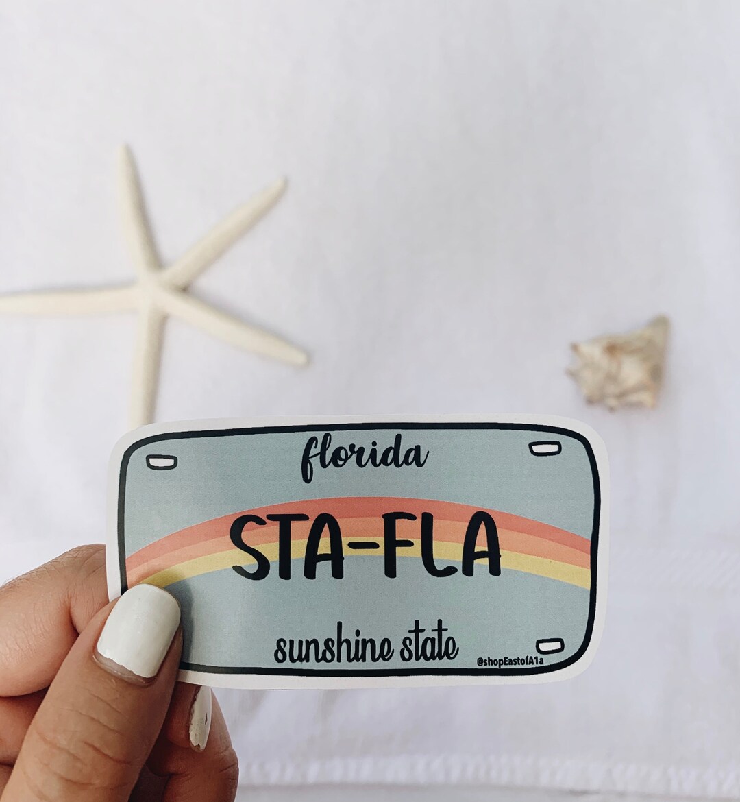 STA FLA License Plate Sticker St. Augustine, Florida Laptop Water ...