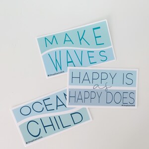Make Waves Sticker Waterproof Decal Laptop Water Bottle | Etsy