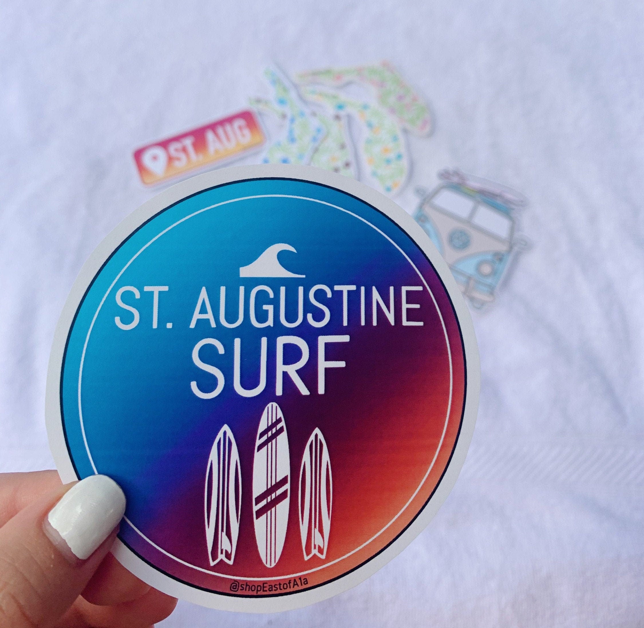 St. Augustine Surf Sticker St. Augustine Florida STA FLA Ombré Stickers ...