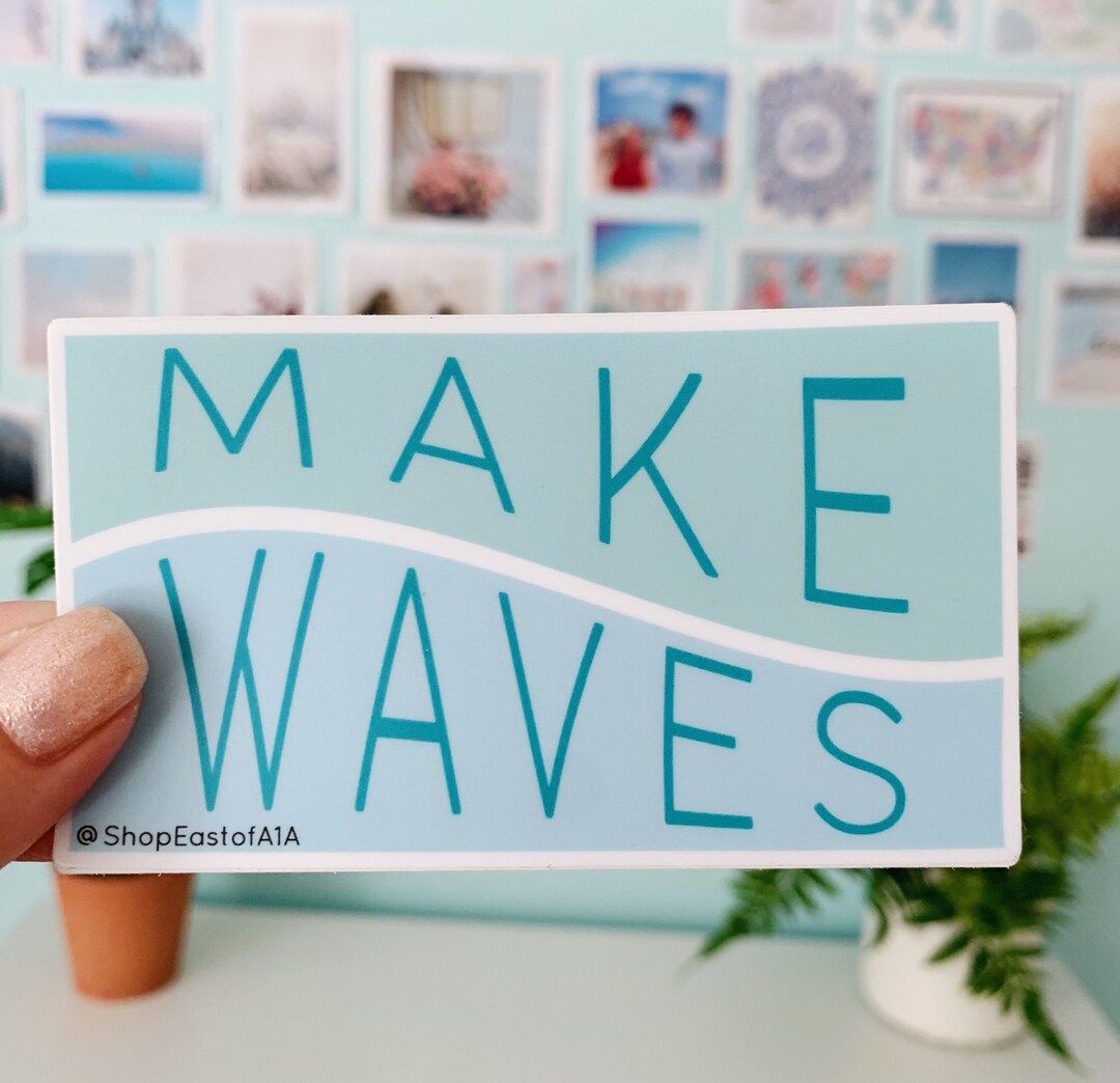 Make Waves Sticker Waterproof Decal Laptop Water Bottle Sticker Blue ...