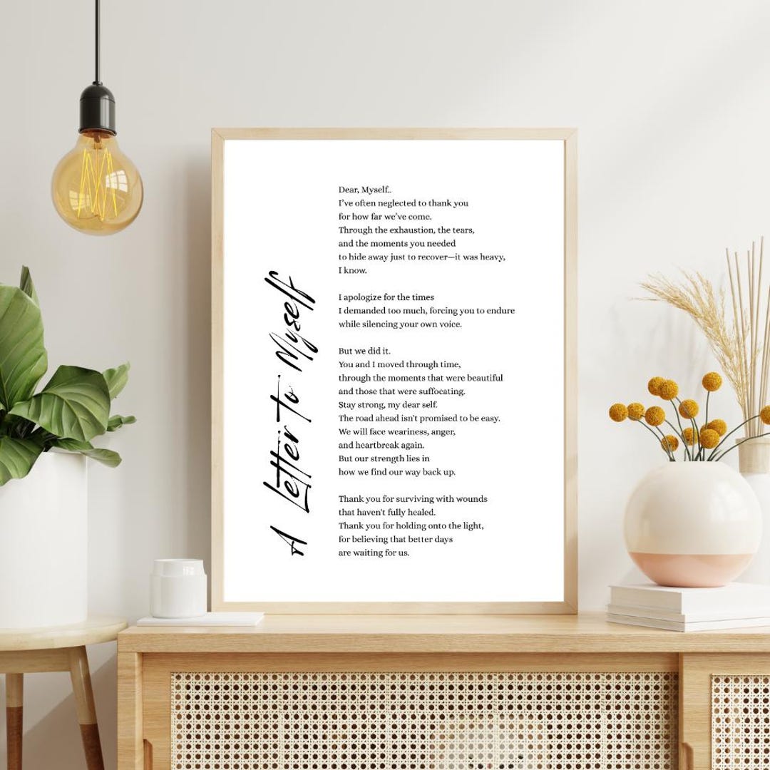 A Letter to Myself - Heartfelt Words for Myself - Digital Download Wall ...