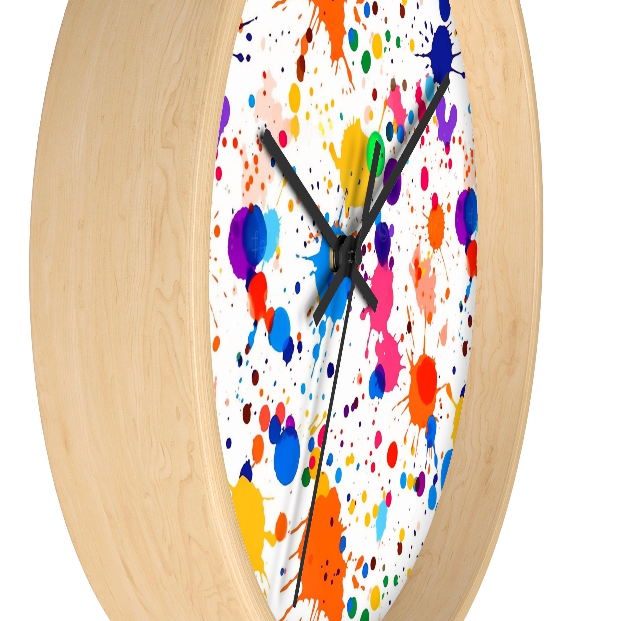 Paint Splatter Wall Clock, Colorful Home Decor, Gift for Artist, Clock ...