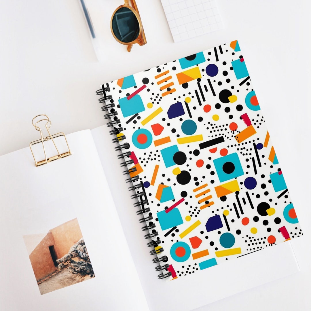 90's Style Spiral Notebook, 90's Pattern, 1990's Vintage Style Journal ...