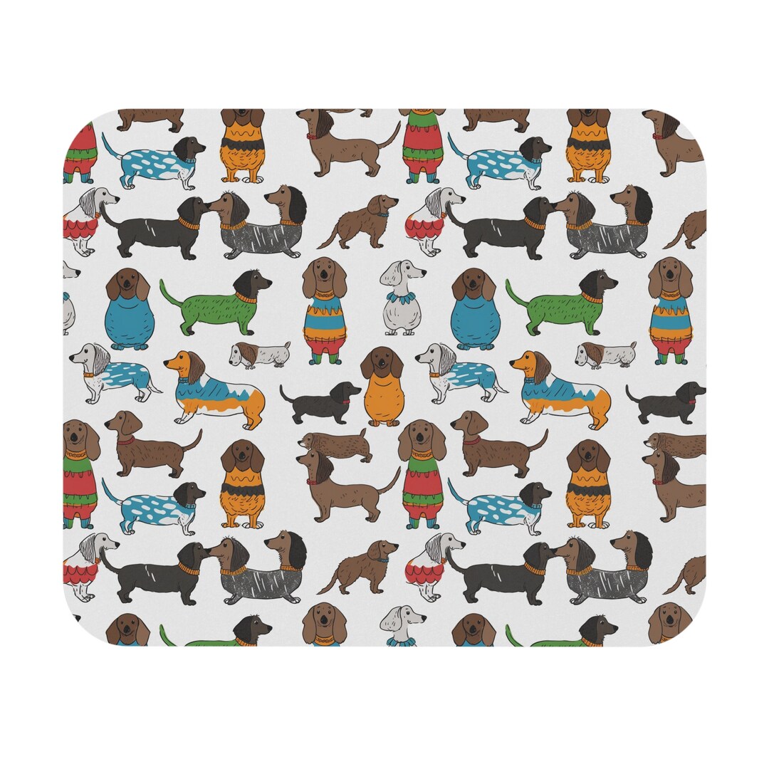 Dogs in Sweaters Mouse Pad, Dachshund Mouse Pad, Dachshund Home Office ...