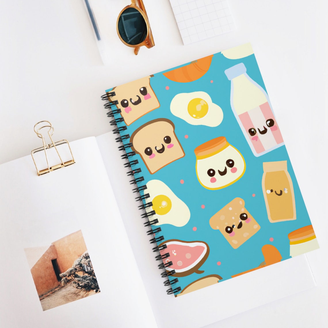 Kawaii Breakfast Foods Spiral Notebook, Colorful Journal, Cute Diary ...