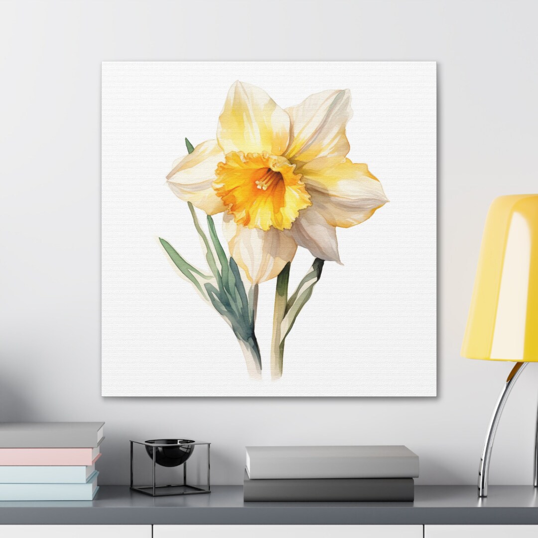 Daffodil Canvas Gallery Wraps, Flower Art, Floral Artwork, Daffodil ...