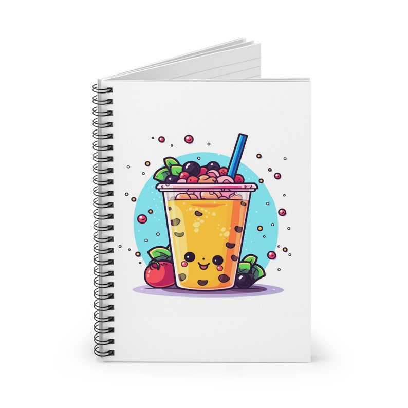 Kawaii Boba Spiral Notebook, Boba Tea Notebook, Boba Journal, Kawaii ...