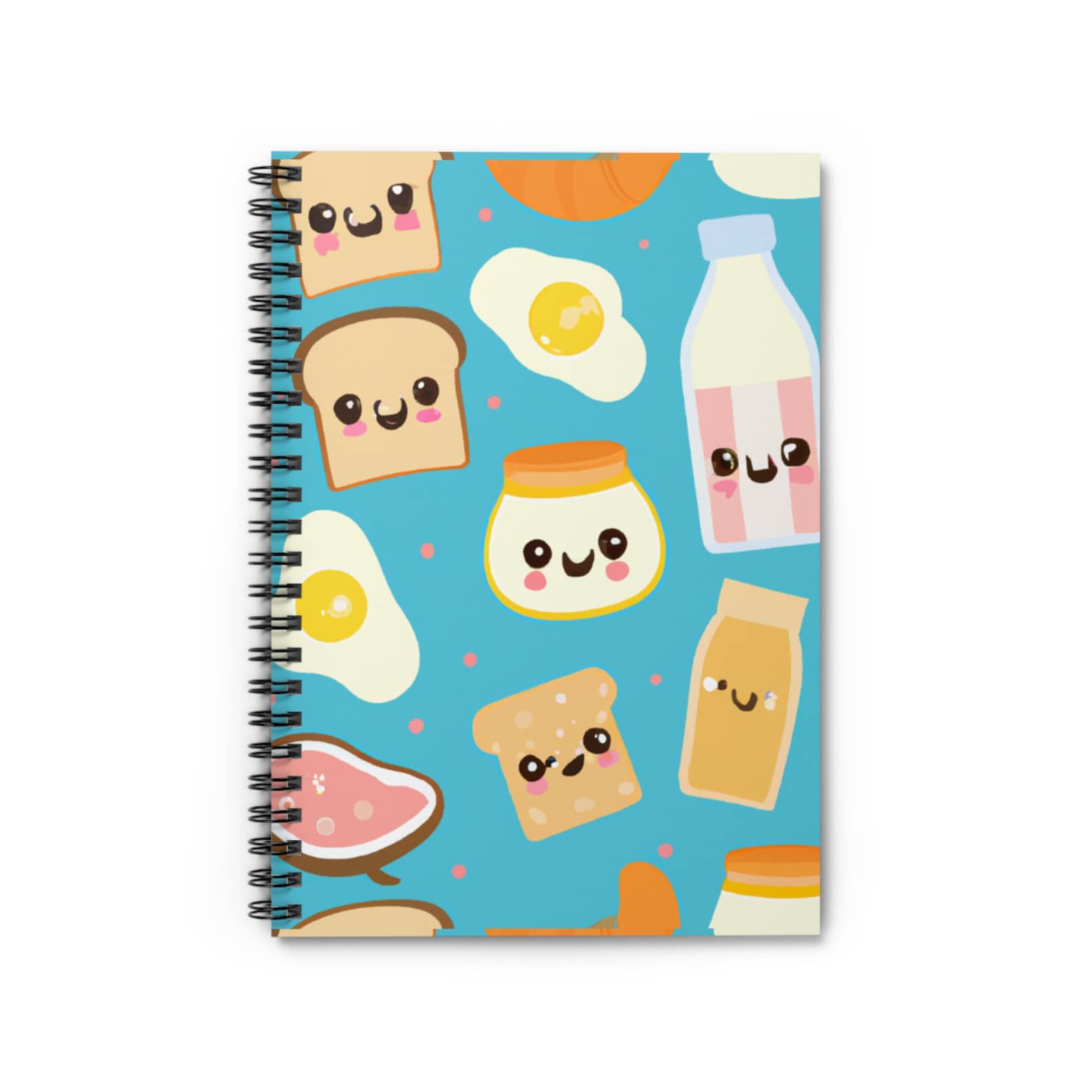 Kawaii Breakfast Foods Spiral Notebook, Colorful Journal, Cute Diary ...