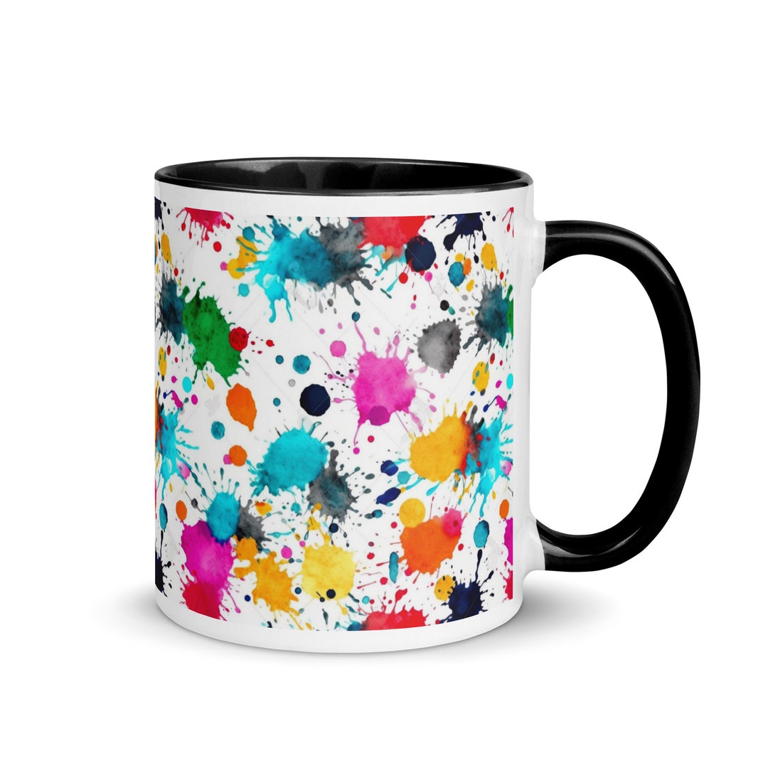 Paint Splatter Mug, Colorful Coffee Mug, Artist Coffee Mug, Fun Coffee ...