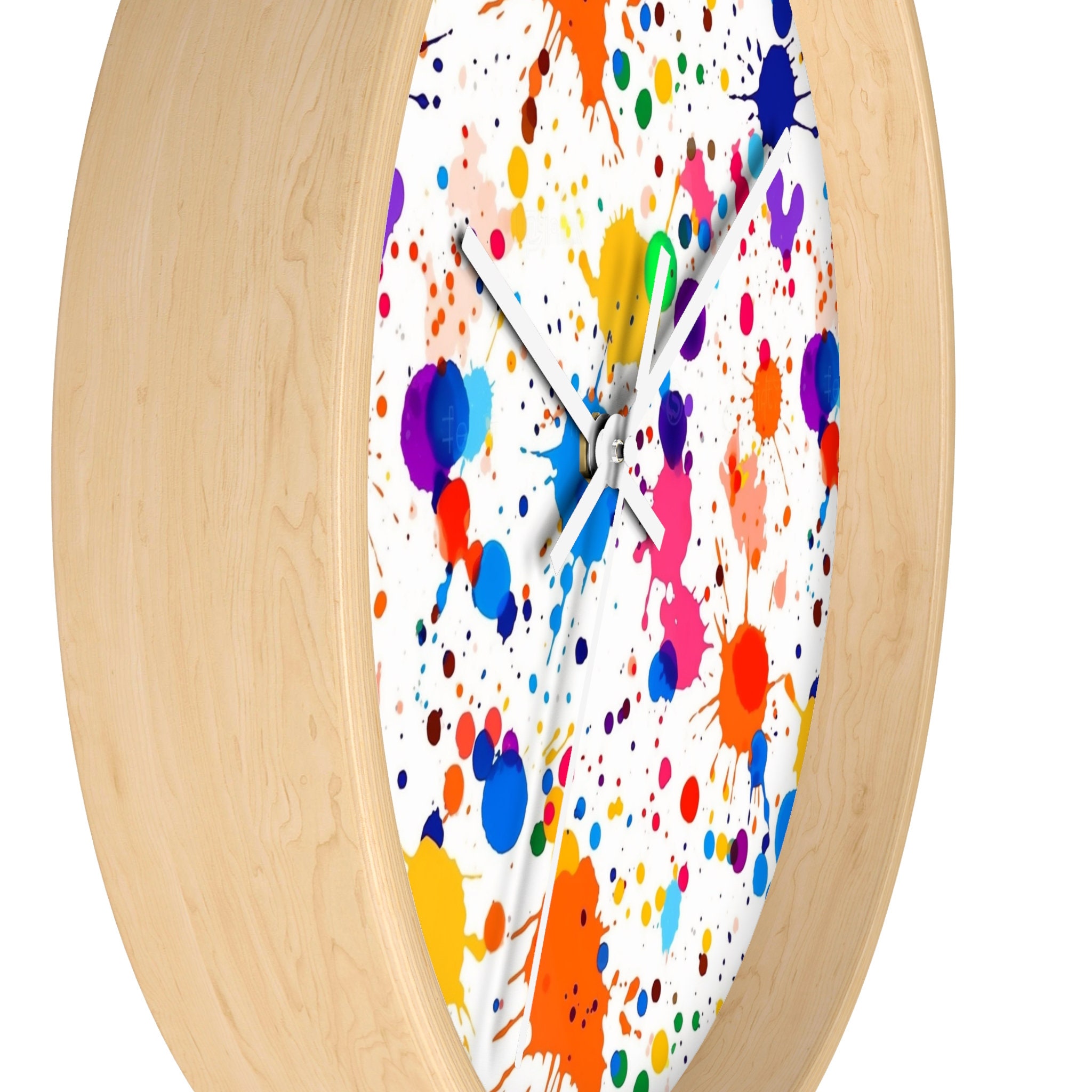 Paint Splatter Wall Clock, Colorful Home Decor, Gift for Artist, Clock ...