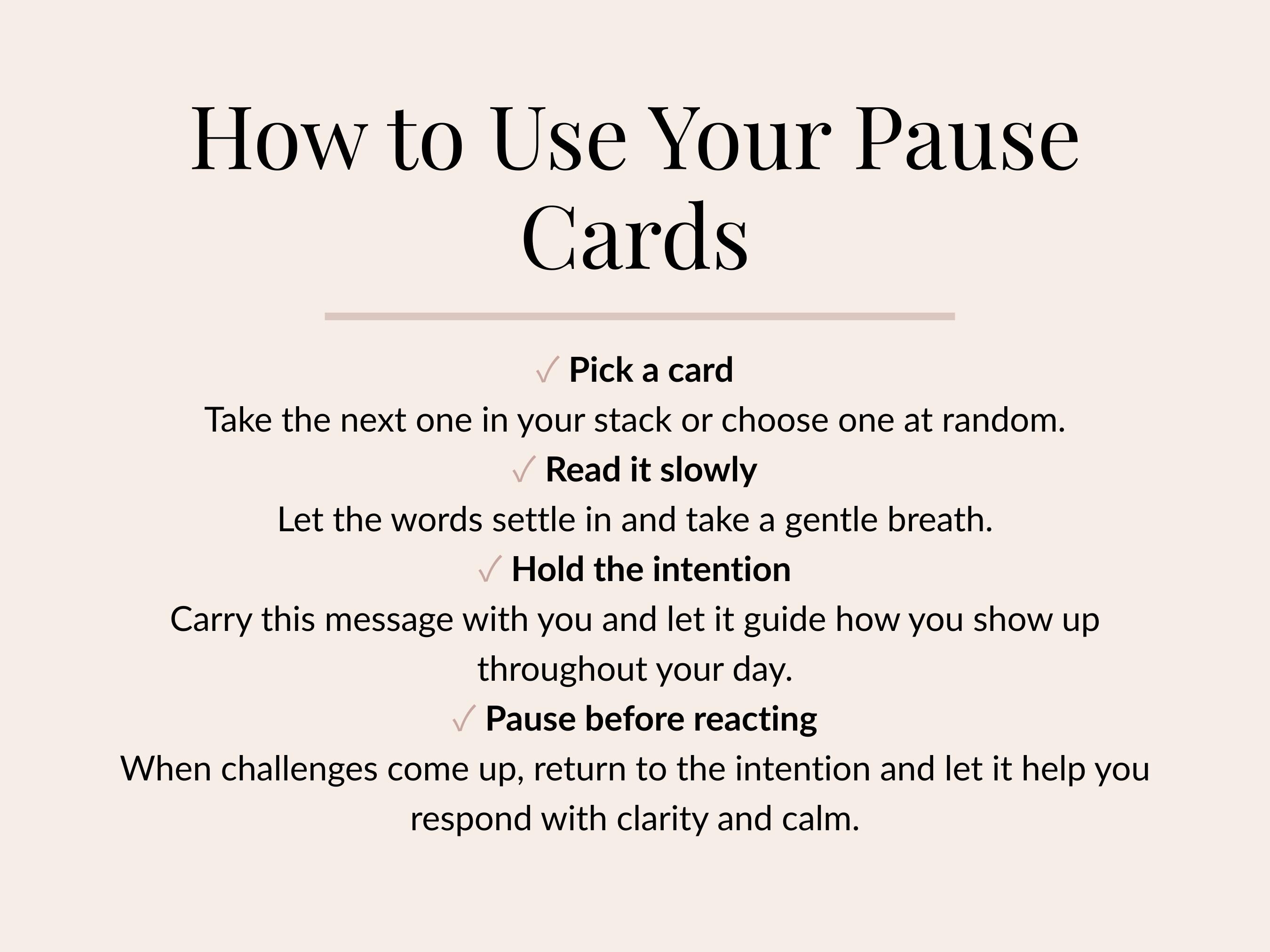 Printable Parenting Pause Cards | Instant Calm Strategies for Parents ...
