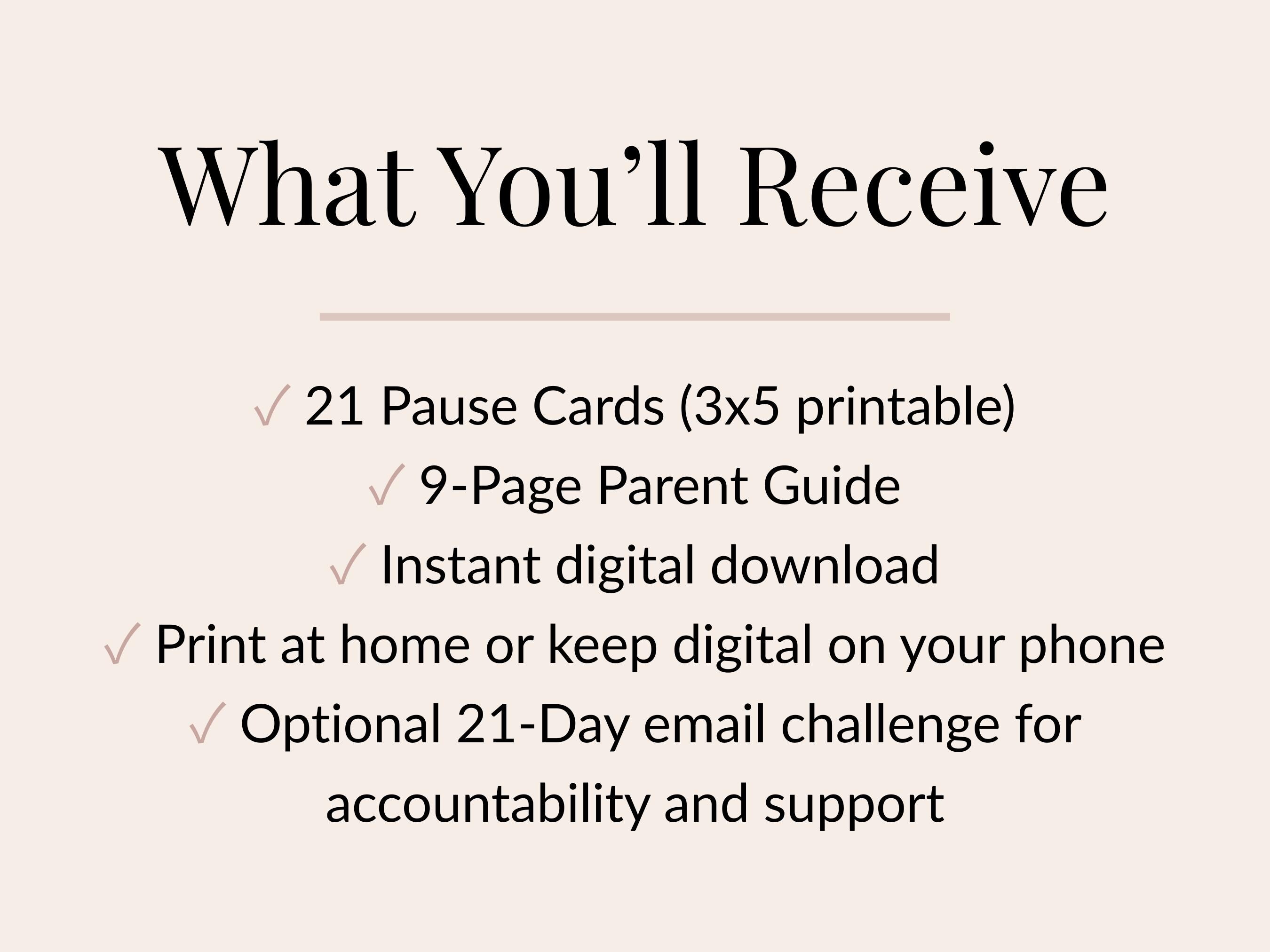 Printable Parenting Pause Cards | Instant Calm Strategies for Parents ...