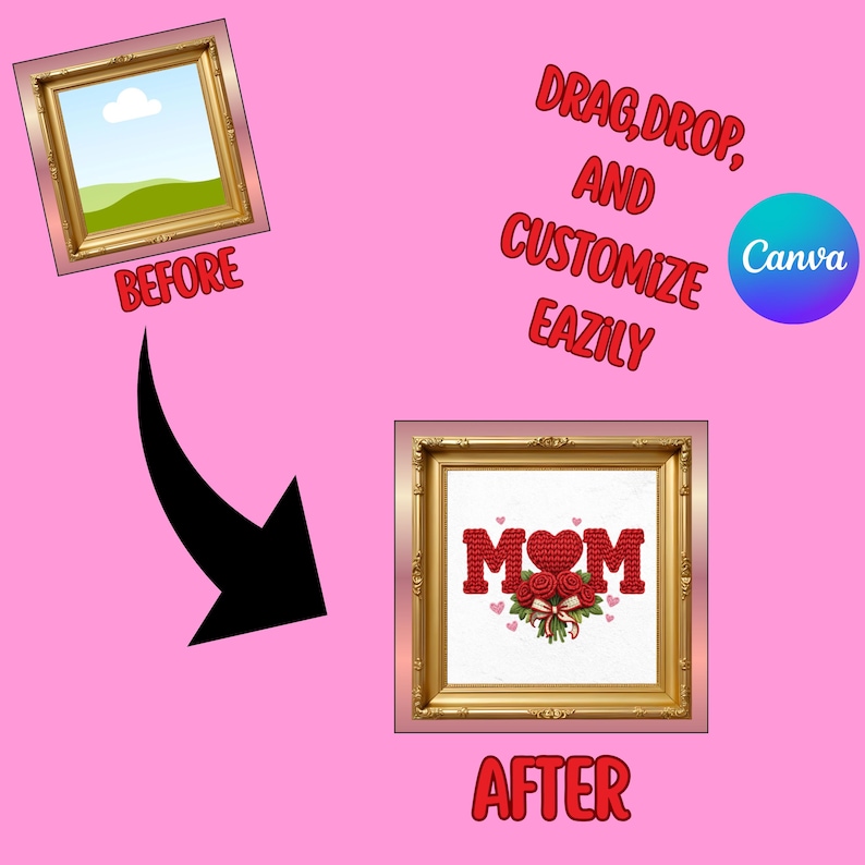 60 Canva Frame Mockup Bundle, Boho Minimalist Art Display (digital ...