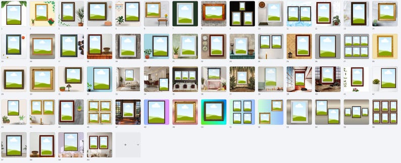 60 Canva Frame Mockup Bundle, Boho Minimalist Art Display (digital ...