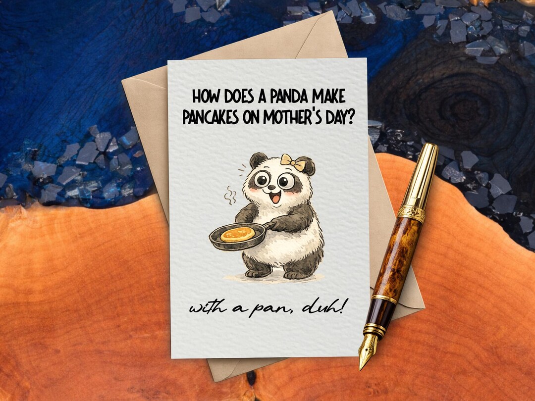 Mother's Day Greeting Card Handmade | A Pan Duh With Envelope - Etsy
