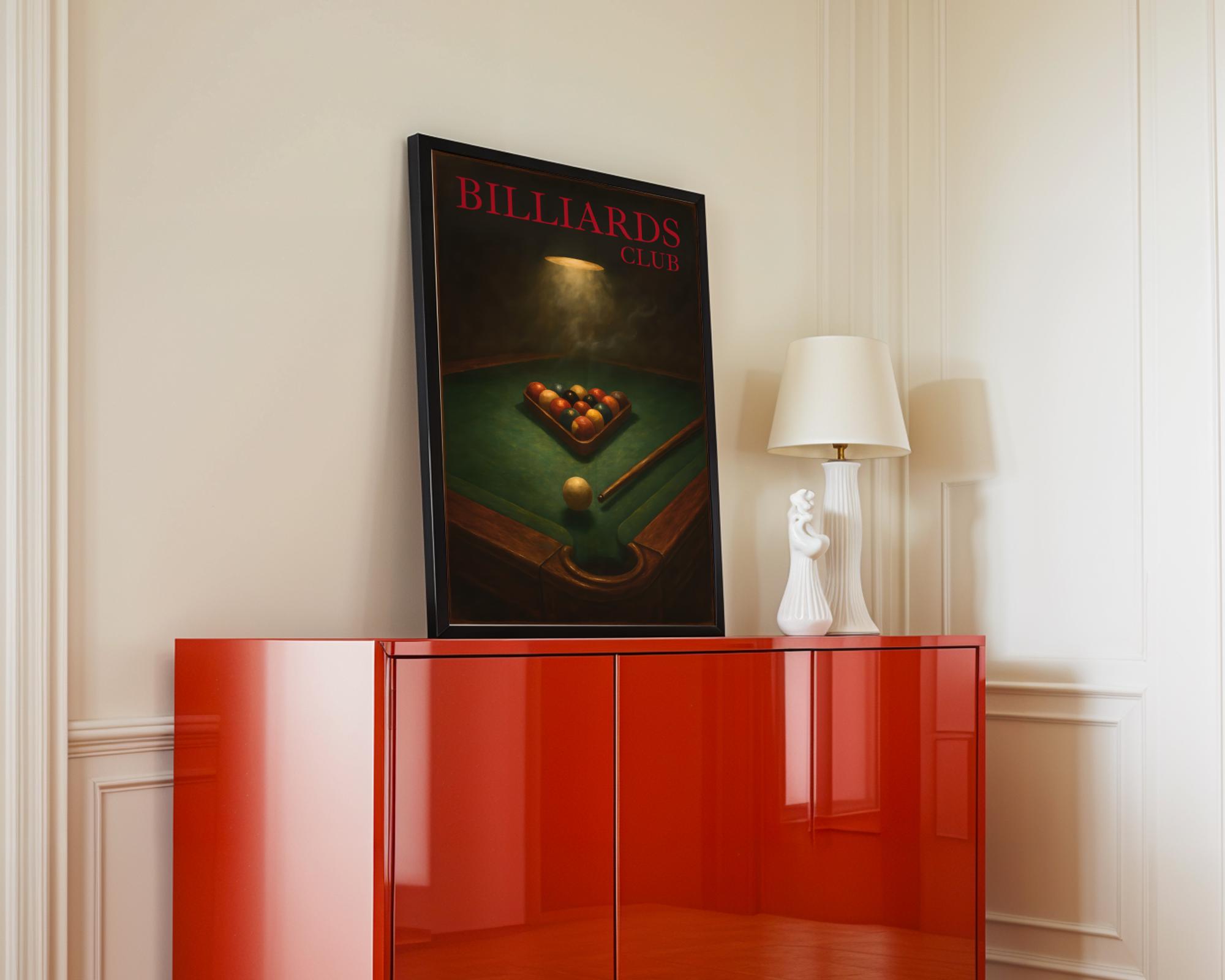 Retro Billiards Club Print | Pool Table Art | Game Room Decor - Etsy