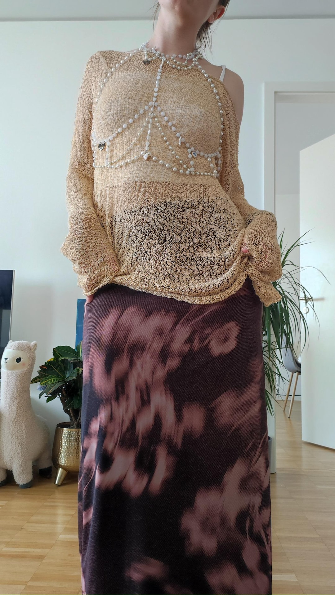 Pearl Harness Top Handmade • Beaded Body Chain Bra • Festival Rave ...