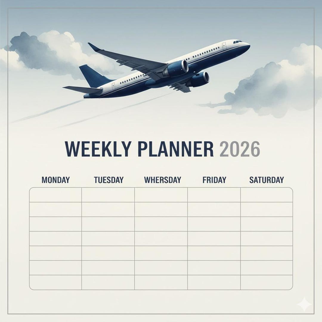 Aviation Planner 2026 | Pilot Flight Log | Digital Printable Planner ...