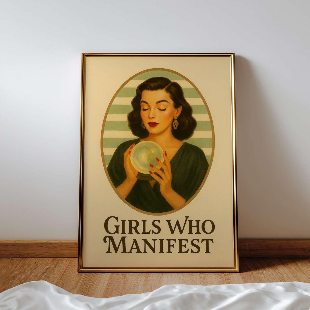 Girls Who Manifest Poster – Feminine Motivational Retro Art Print - Etsy