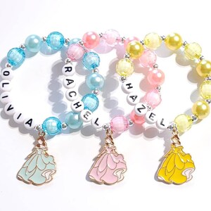 Personalized Beaded Princess Name Bracelet, Gift for Girls, Princess ...