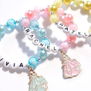 Personalized Beaded Princess Name Bracelet, Gift for Girls, Princess ...