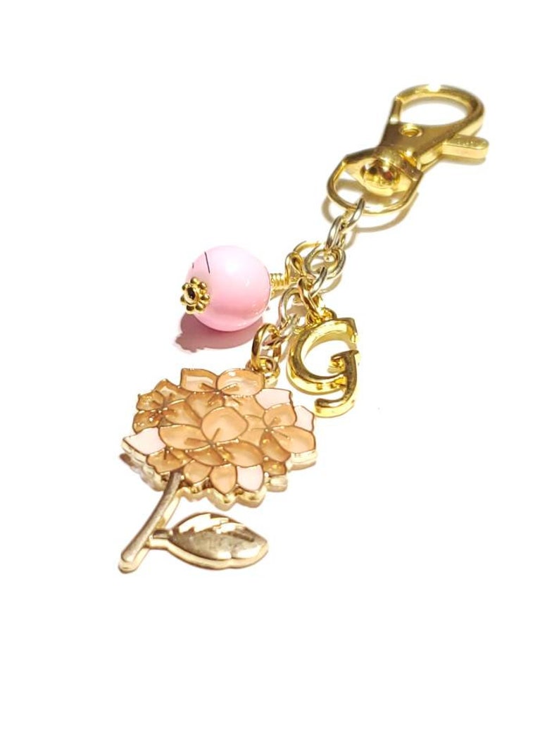 Flower Personalized Keychain Hydrangea Flower Keychain - Etsy